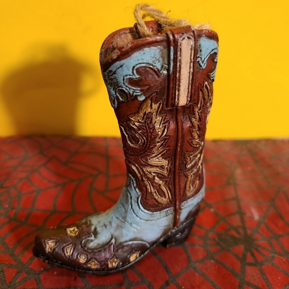 Party Supplies | Vintage Cowboy Miniture Boot Resin Red Blue Design ...